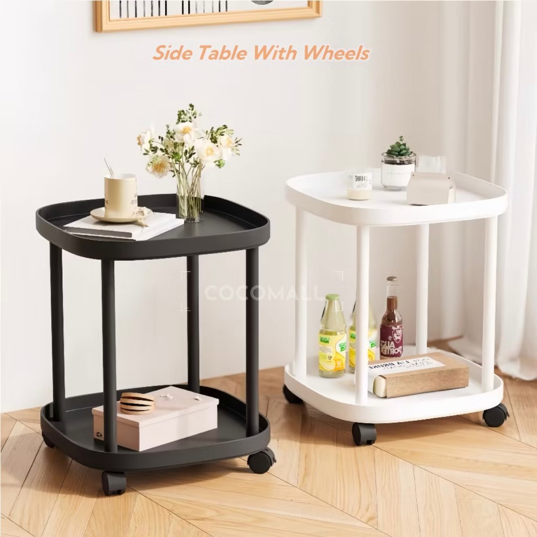 2 Tier Sofa Side Table | Double Layered Bedroom Side Table With Raised ...