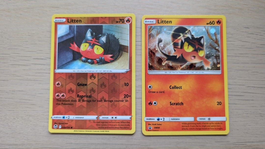 Pokemon Cards 】Litten - 030/195 / SM08 - Reverse Holo / Holo Promo ...