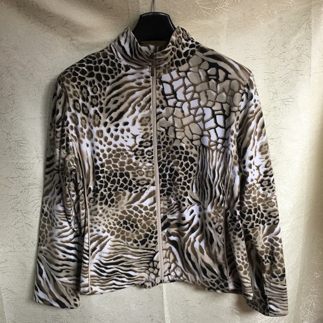 Allison Daley animal print blazer with shoulder pads, Women's Fashion ...