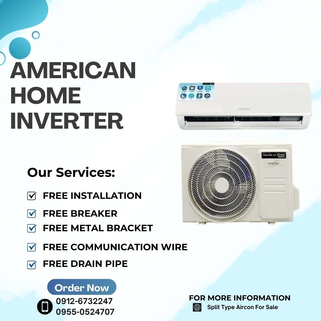 AMERICAN HOME SPLIT TYPE AIRCON BRANDNEW SEALED FREE INSTALLATION, TV ...
