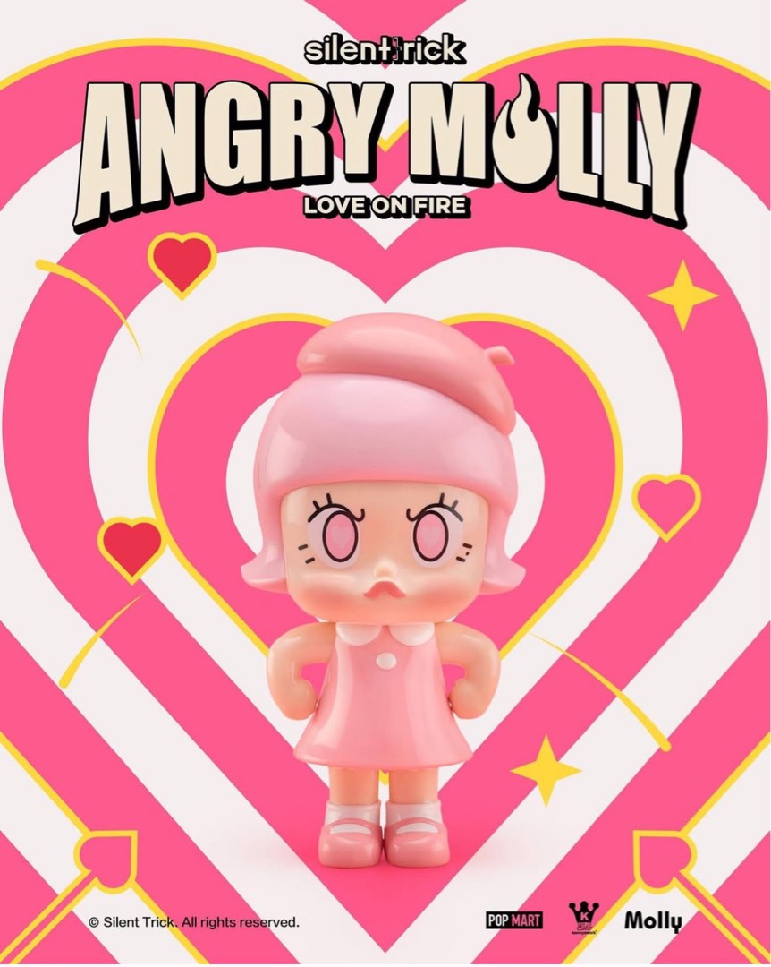 Angry Molly Love on Fire Popmart Silent Trick Secret, Hobbies & Toys ...