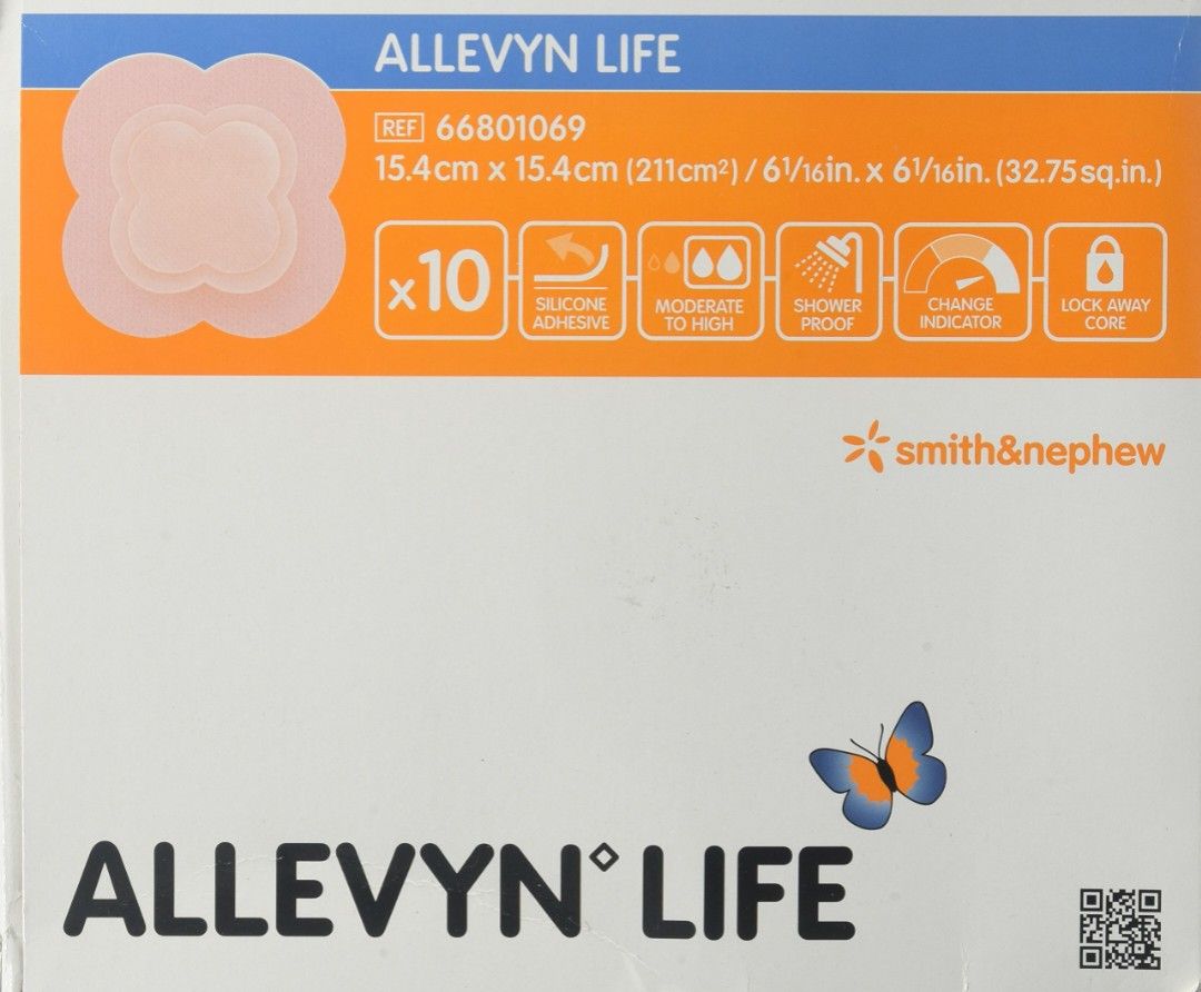 Brand new Allevyn Life Foam Dressing (15.4cm x 15.4cm) 10 pieces per ...