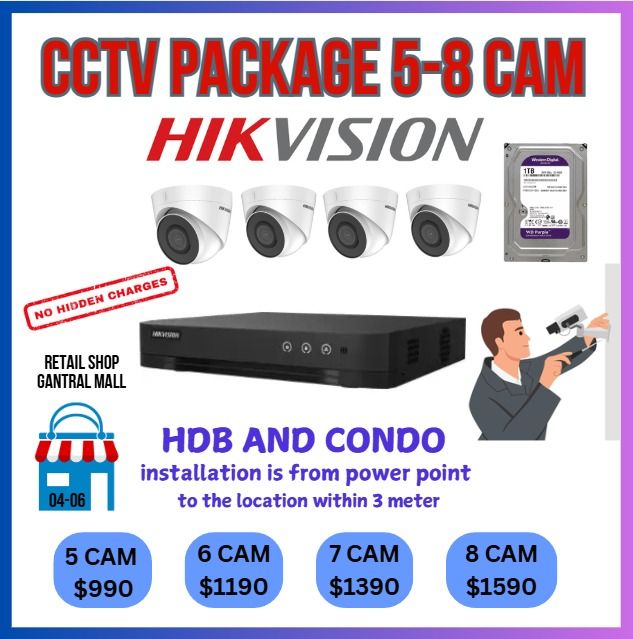 cctv installation for you home secure hdb shop house office hikvision 5 ...