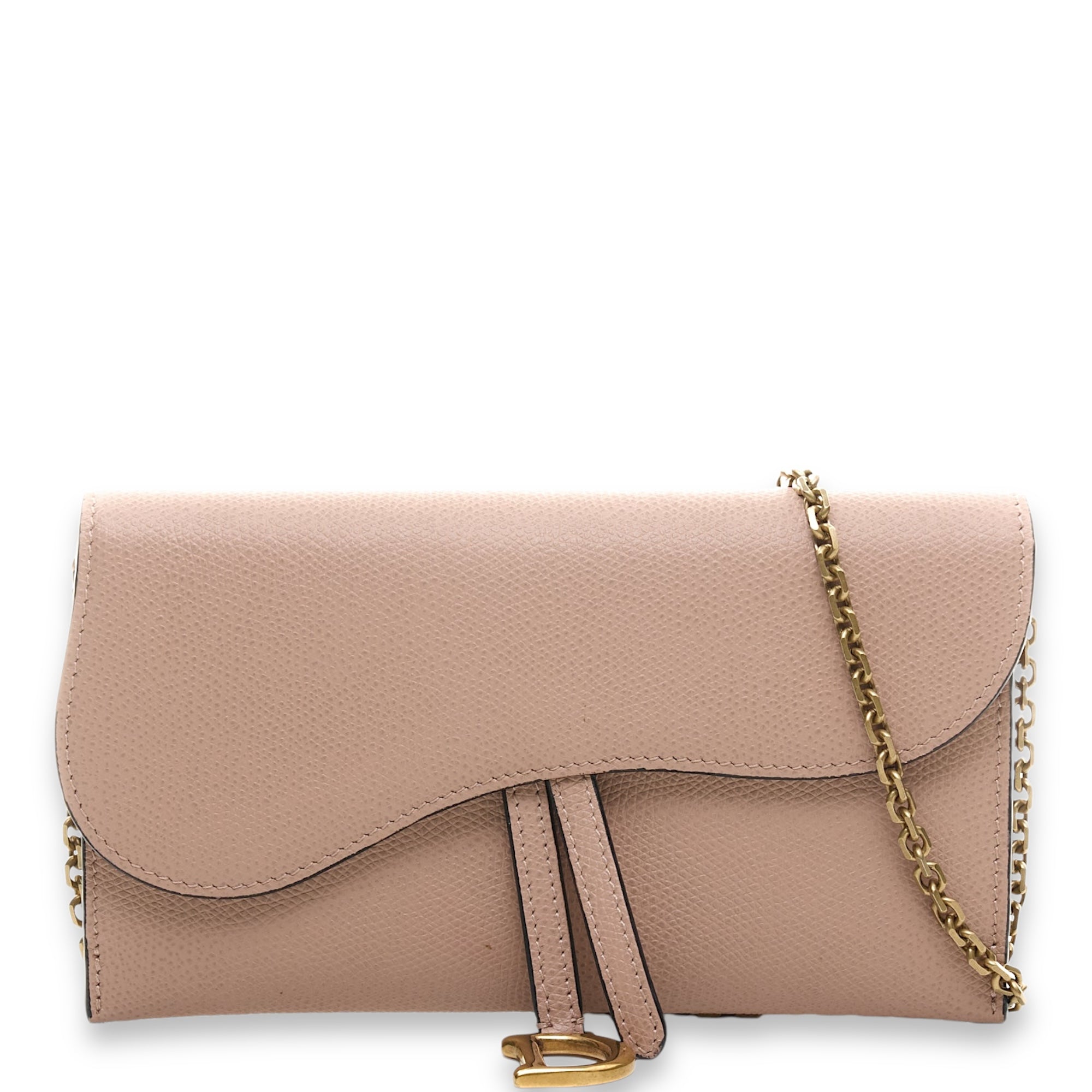 Christian Dior Saddle Beige Wallet On Chain in Calfskin, Gold hardware ...