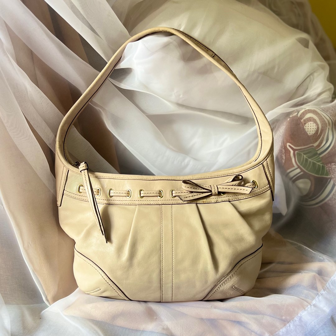Coach Ergo Beige Leather Samurai Hobo bag, Fesyen Wanita, Tas & Dompet ...