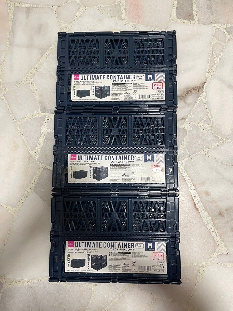 daiso collapsible storage containers/crates, Furniture & Home Living ...