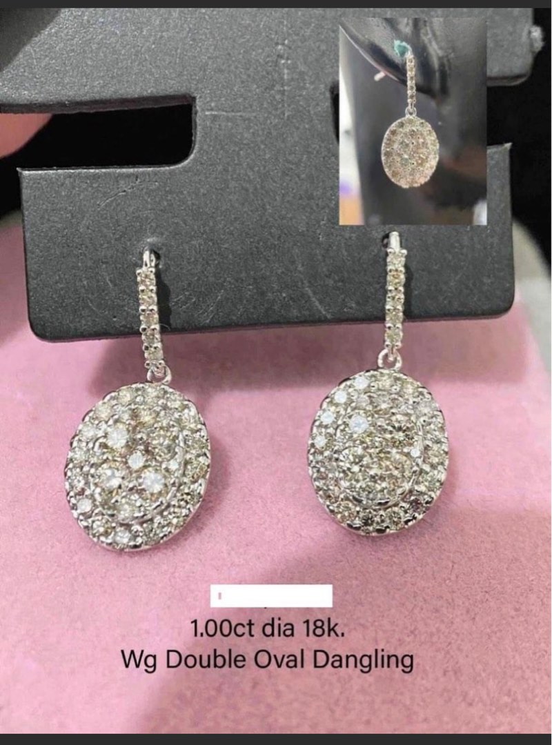 Dangling diamond earings, Luxury, Accessories on Carousell