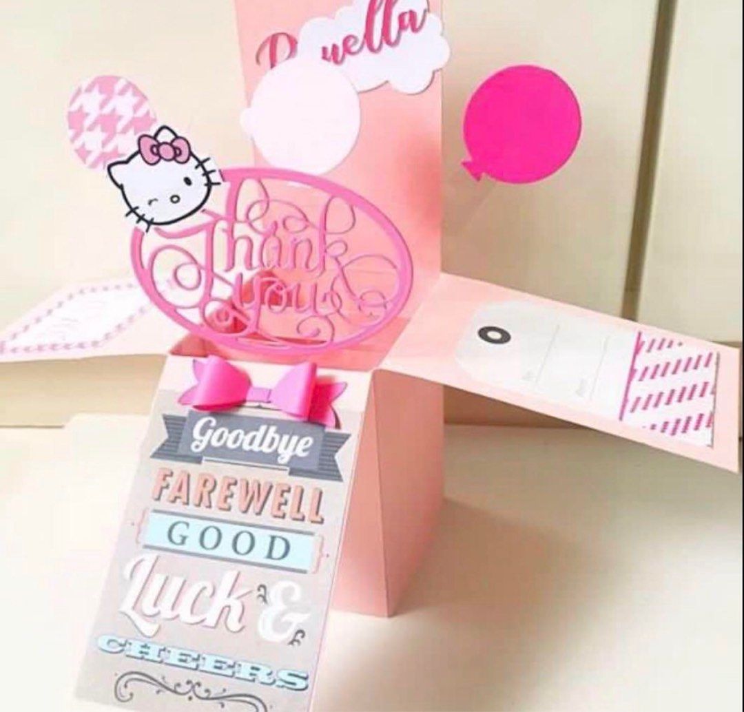 Farewell hello kitty thank you large interactive pop up card, Hobbies ...