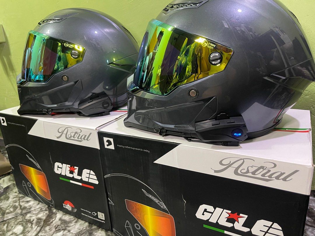 GILLE ASTRAL Revo Lens Full Face Dual Visor Helmet with Intercom ...