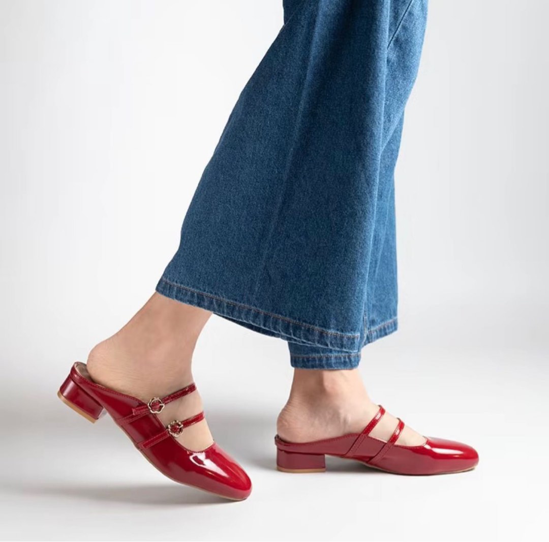 Happy2U Mary Jane Mules, Women's Fashion, Footwear, Flats on Carousell