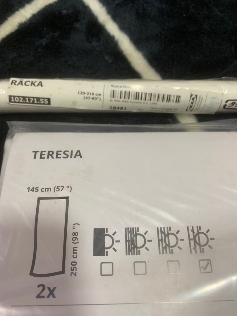 IKEA TERESIA & RACKA ROD & DAY CURTAIN, Furniture & Home Living, Home Decor, Curtains & Blinds ...