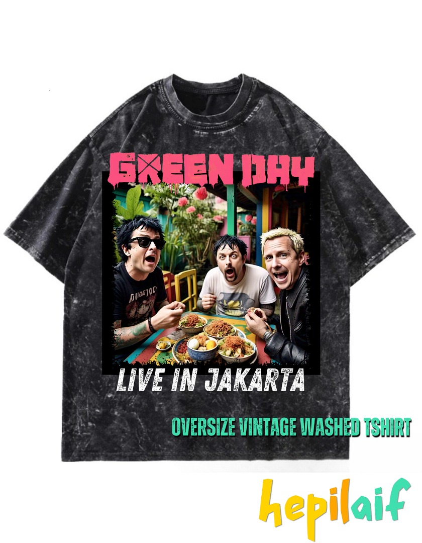GREEN DAY LIVE IN JAKARTA - Kaos Retro Vintage Unik! , Fesyen Pria ...