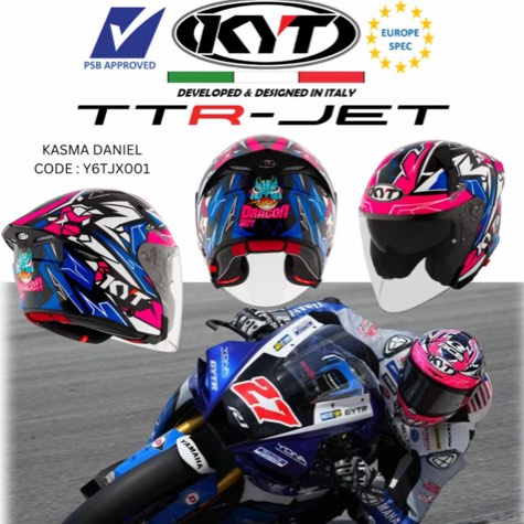 Kyt ttr jet Helmet Kasma Daniel Size M, Motorcycles, Motorcycle Apparel ...