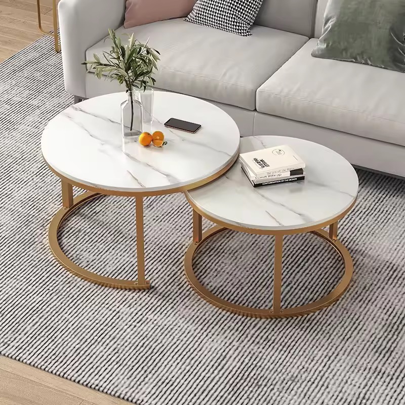Large Nesting Coffee Tables | 2 in 1 Living Room Marble Pattern ...
