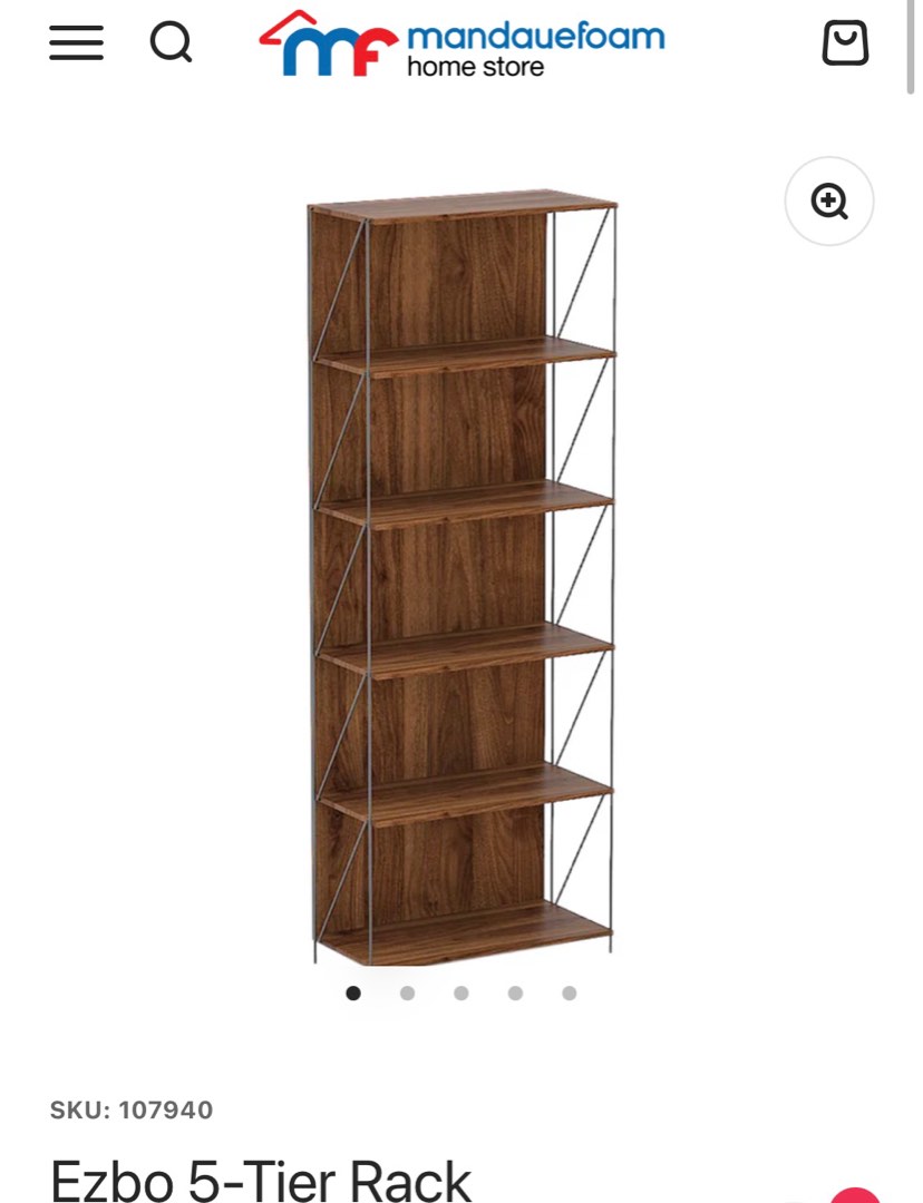 Mandaue Foam Ezbo 5-Tier Rack Shelf Bookcase, Furniture & Home Living, Furniture, Shelves ...