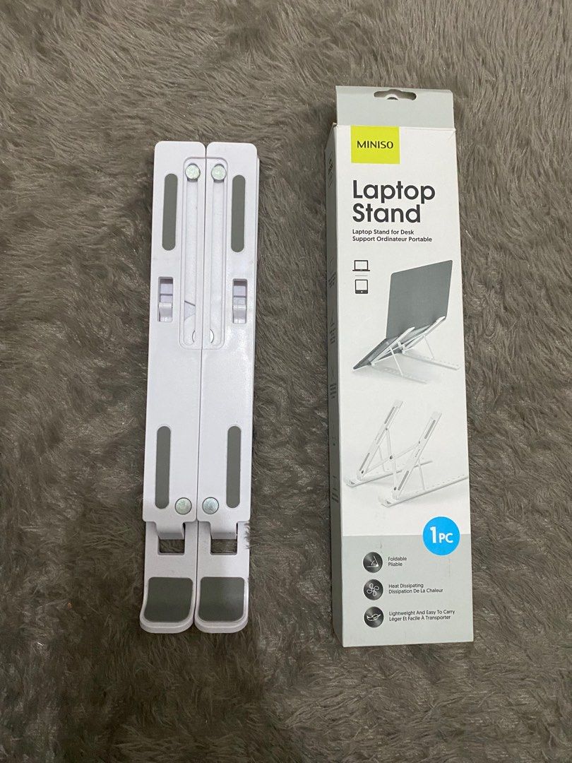 MINISO Stand Leptop Portable Universal Tempat Laptop Besi Untuk Meja ...