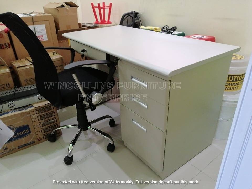 office Table with side Drawers and jkeyboard tray, Furniture & Home ...