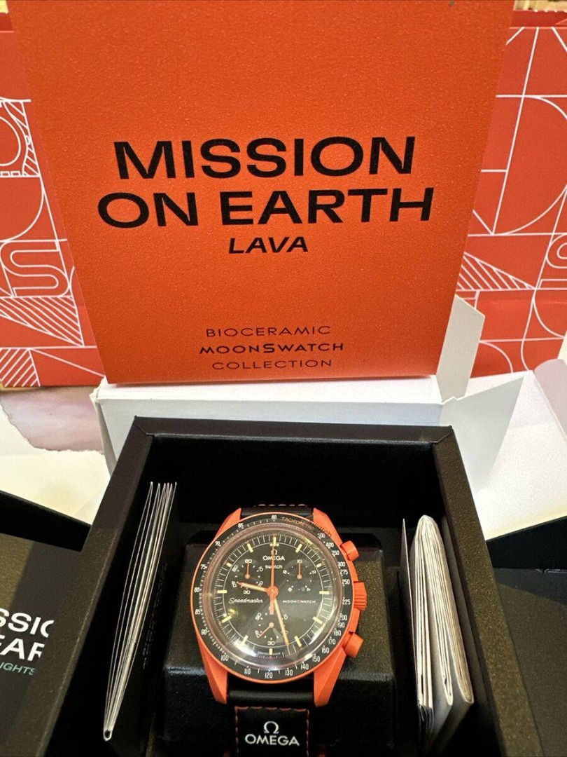 Omega x swatch Mission on earth ‘ Lava’, Men's Fashion, Watches & Accessories, Watches on Carousell