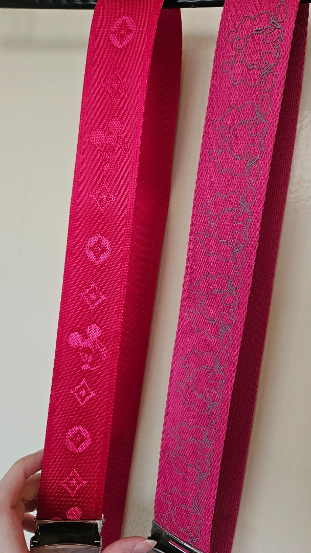 Original DISNEY pink magenta monogram belt vintage DisneySea Disneyland ...