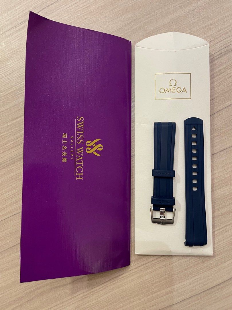ORIGINAL OMEGA DRAK BLUE RUBBER STRAP FOR OMEGA SEAMASTER, Men's ...