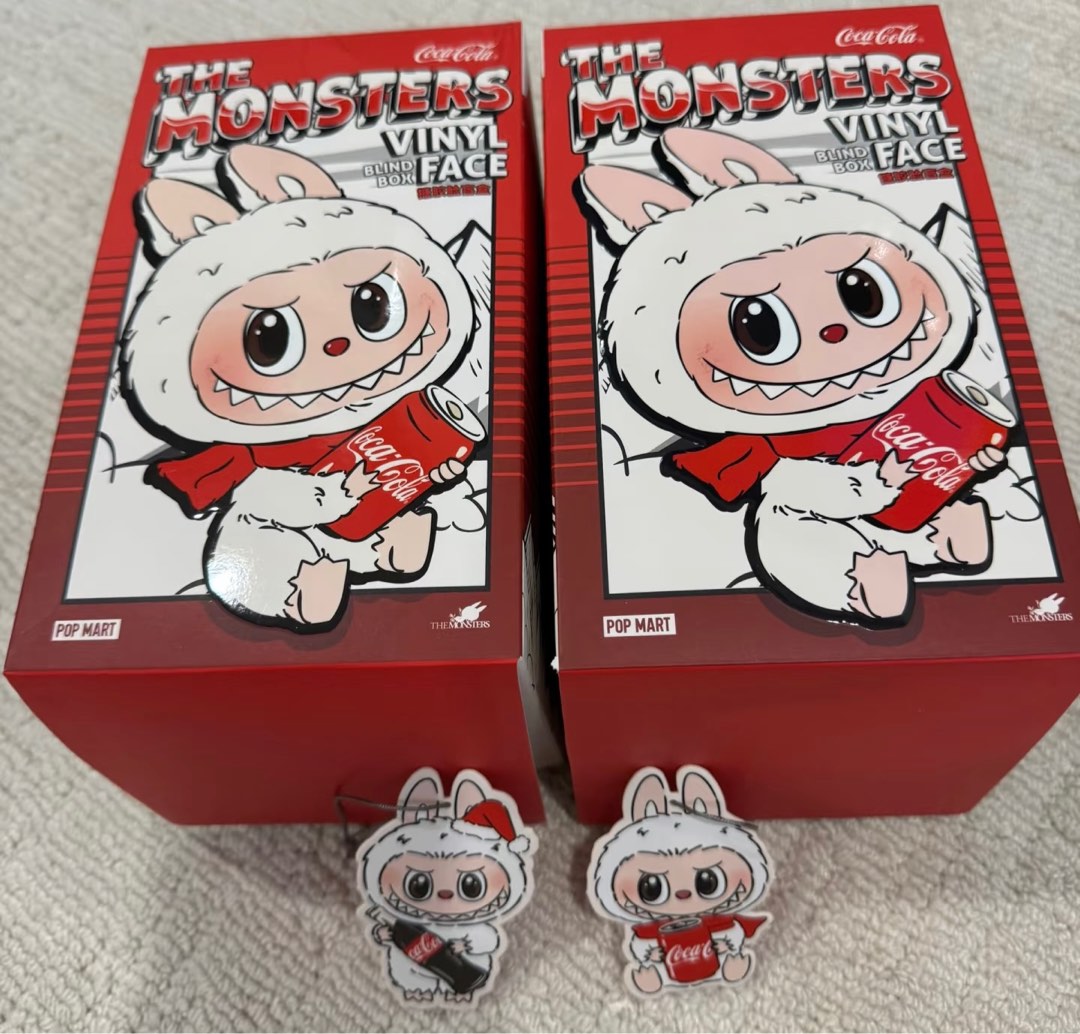 (Pair) POPMART THE MONSTERS LABUBU V3 ZIMOMO COCA COLA VINYL FACE PLUSH ...