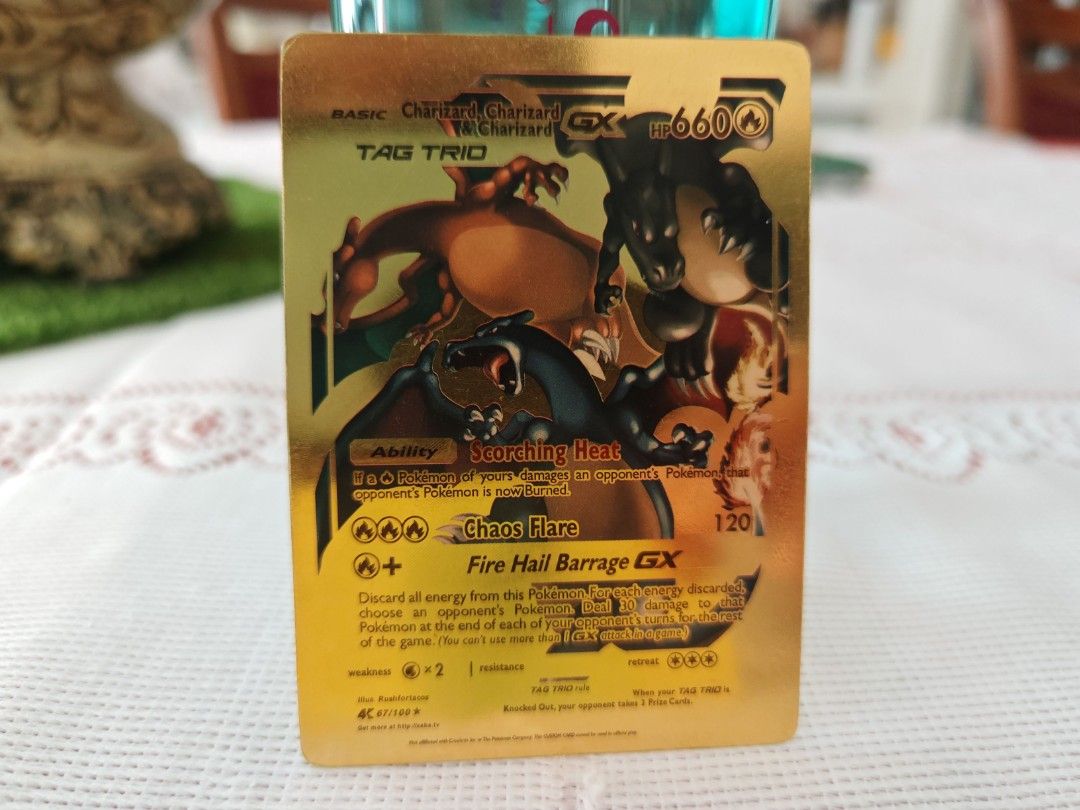 POKEMON CARD GOLD CHARIZARD, CHARIZARD AND CHARIZARD TAG TRIO 67/100 ...