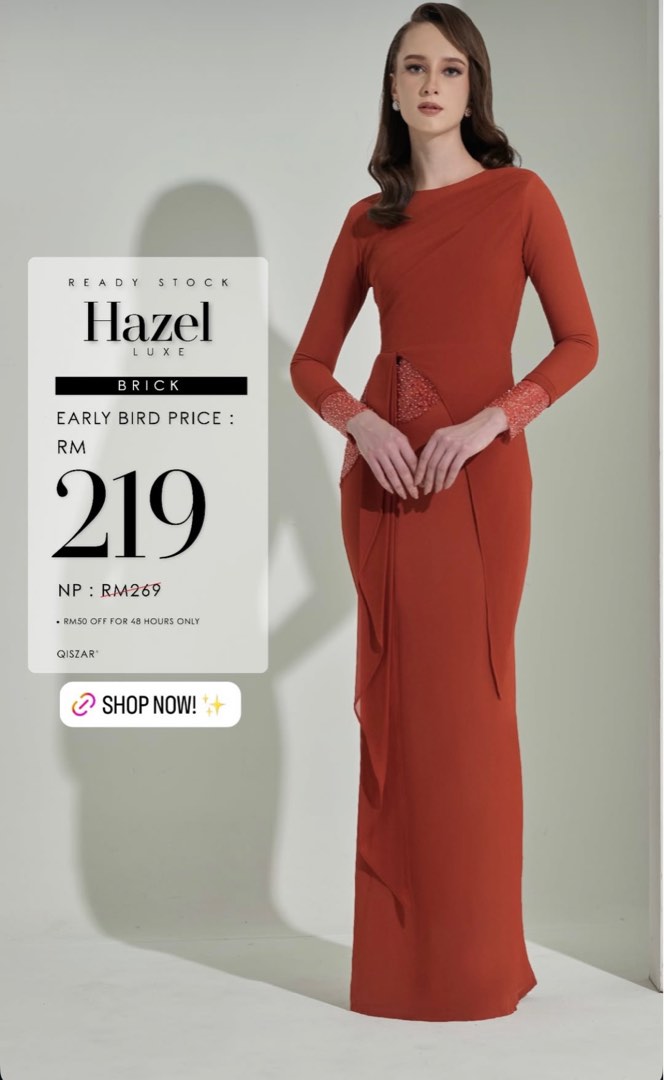 Qiszar Hazel Luxe, Women's Fashion, Muslimah Fashion, Baju Kurung ...