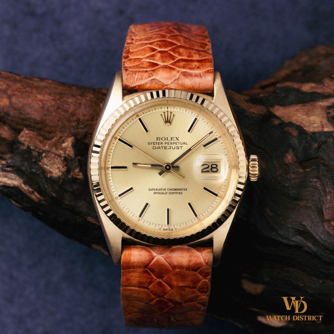 RARE 1962 36mm Rolex Full Gold Datejust 1601 Champagne Index Dial ...