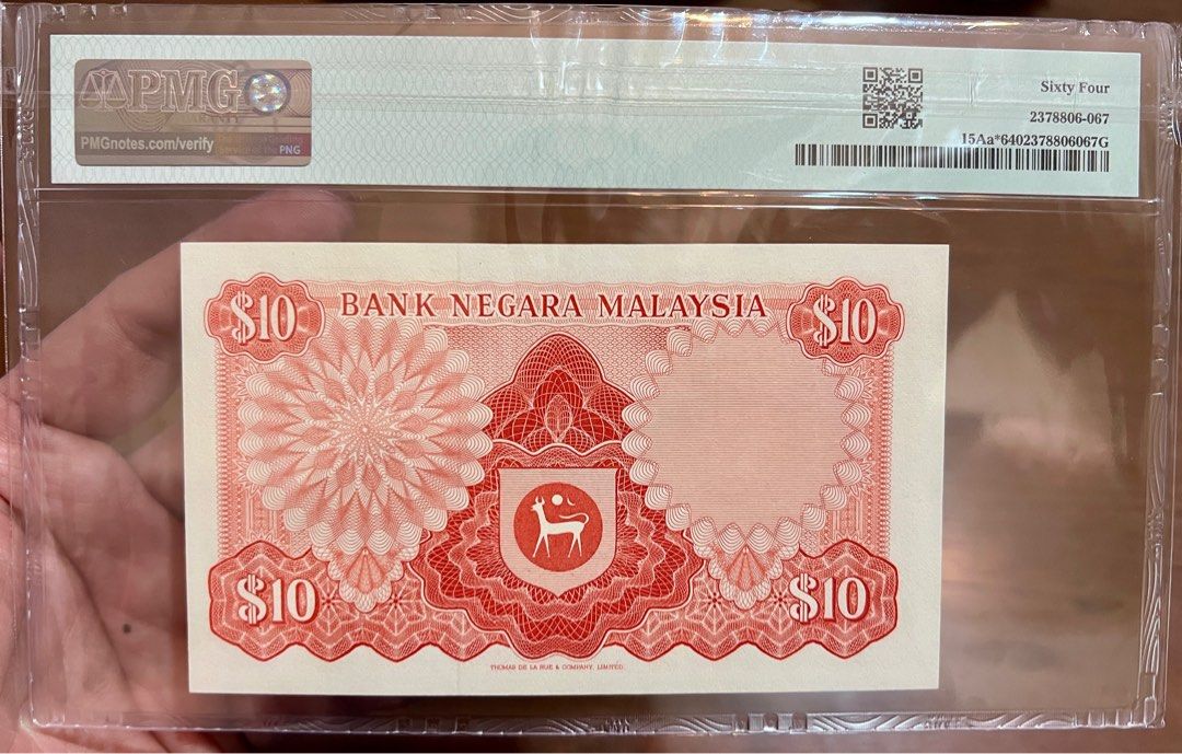 PMG 64!! 4th Series Sepuluh Ringgit $RM10 Replacement X/1 Banknote ...