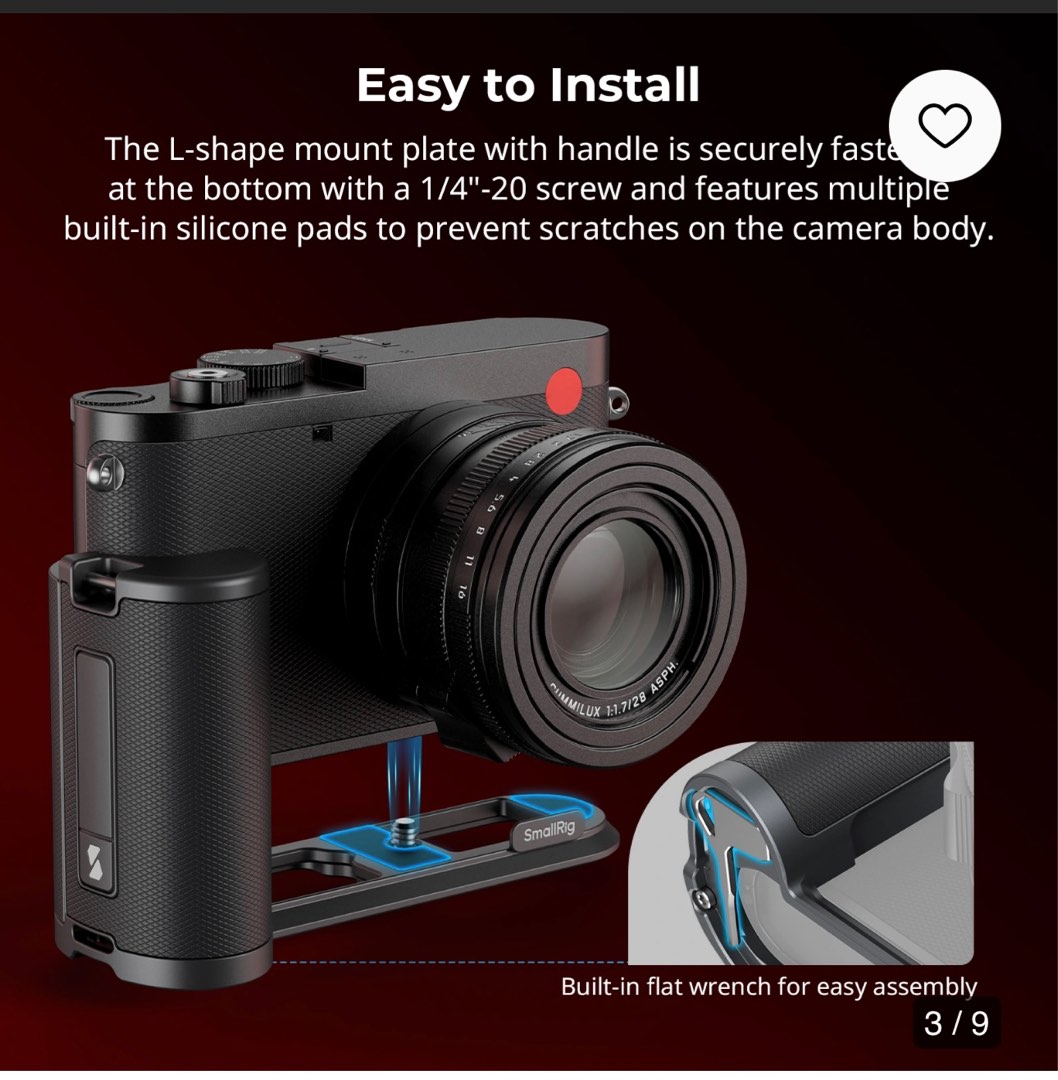 Smallrig L-Shape Mount Plate with Handle for Leica Q3, Photography ...