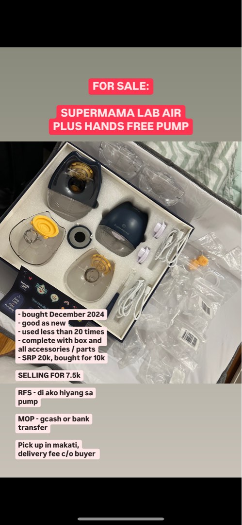 Supermama Lab Air Plus Wearable Hands Free Breast Pump - Double Variant ...