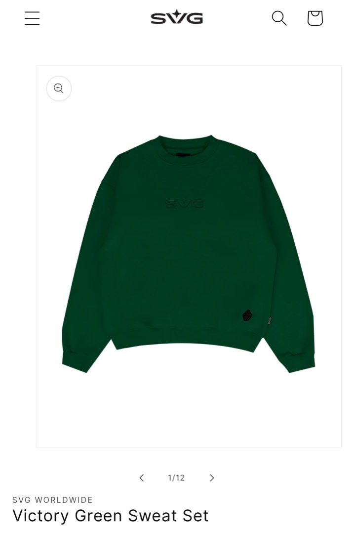 SVG WORLDWIDE Victory Green Sweat Set, Men's Fashion, Tops & Sets ...