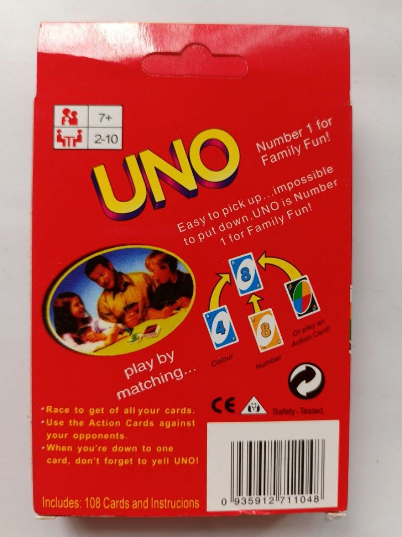 Uno Original Card Game, Hobbies & Toys, Toys & Games on Carousell