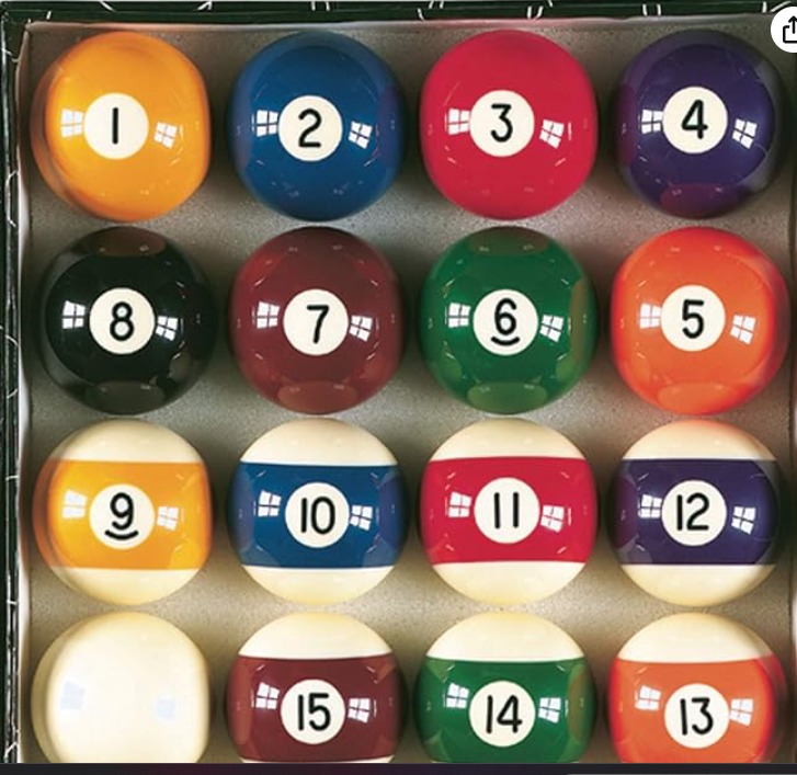 Viper Billiard Master 2-1/4" Regulation Size Billiard/Pool Balls ...