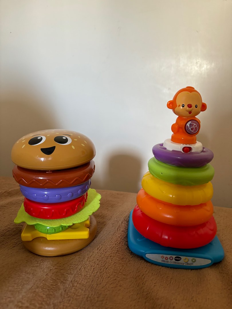 VTech Stack & Discover Rings + VTech Build-a-Burger Interactive ...