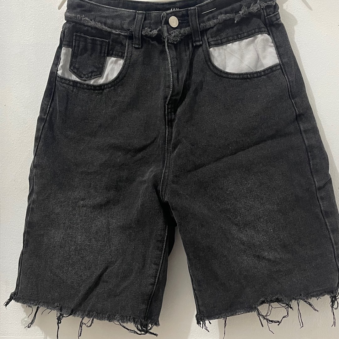 women denim short jorts black, Women's Fashion, Bottoms, Shorts on ...