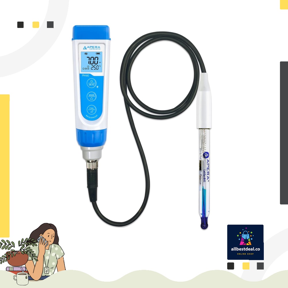 Apera Instruments PH60-SA Handheld pH Meter Tester Kit with LabSen 845 ...