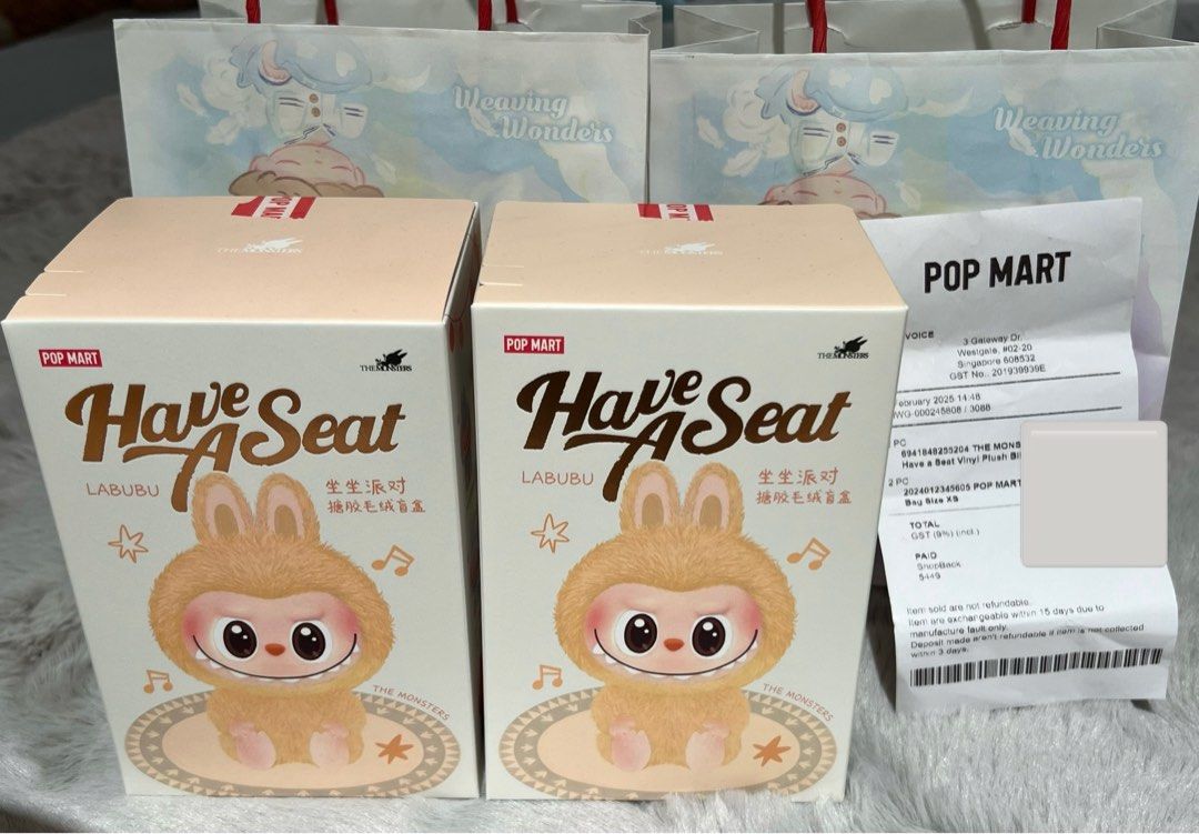 Authentic Labubu have a seat (Sealed with original receipt proof ...
