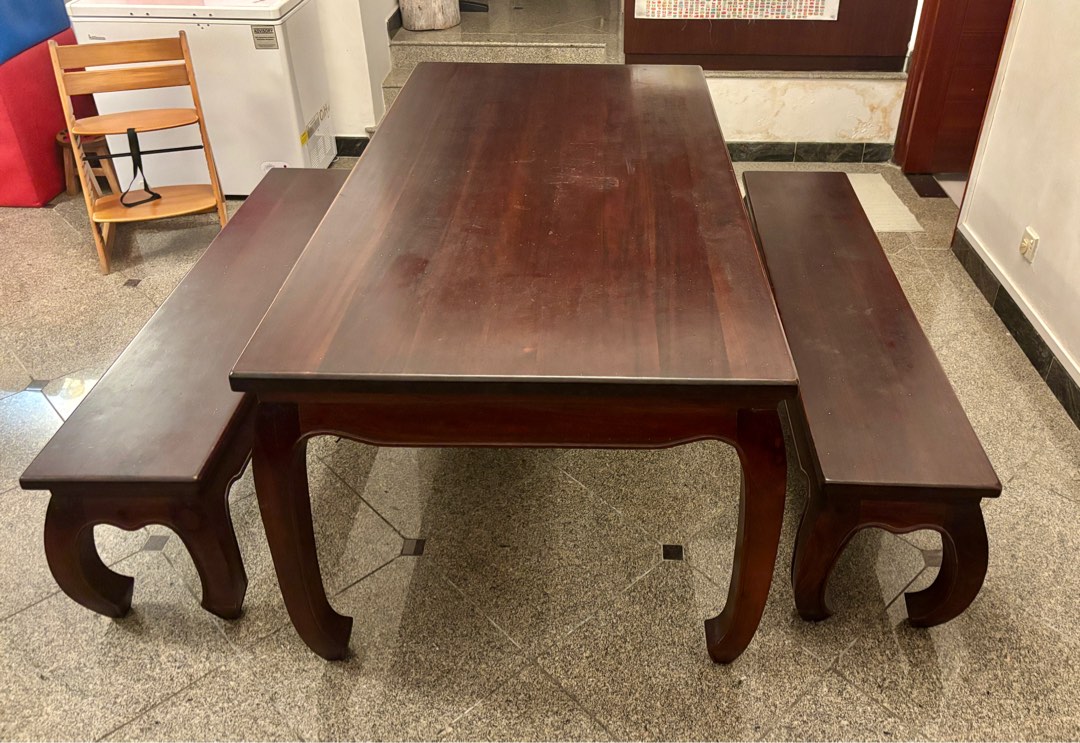 Balinese Solid Teak Wood Dining Table 1.8m, Furniture & Home Living ...