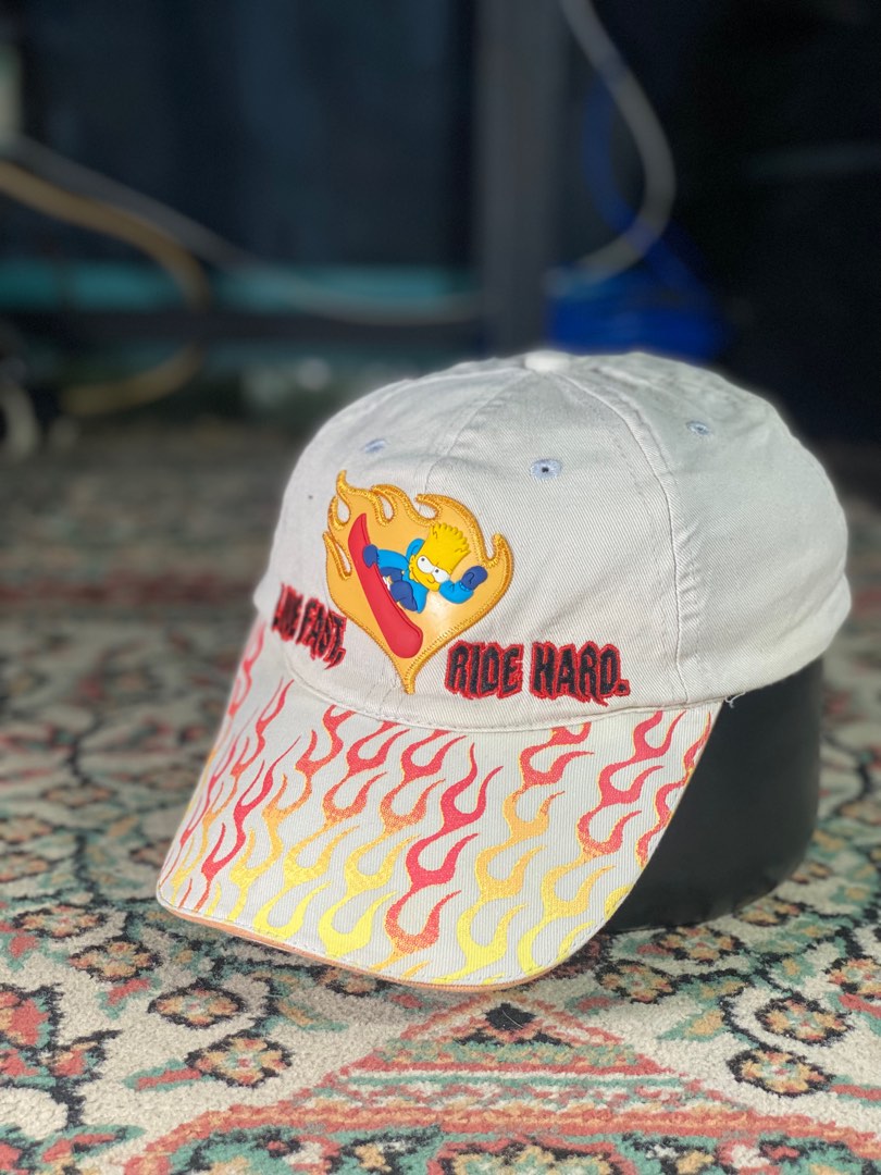 Bart Simpson Flame Cap, Men's Fashion, Watches & Accessories, Caps ...