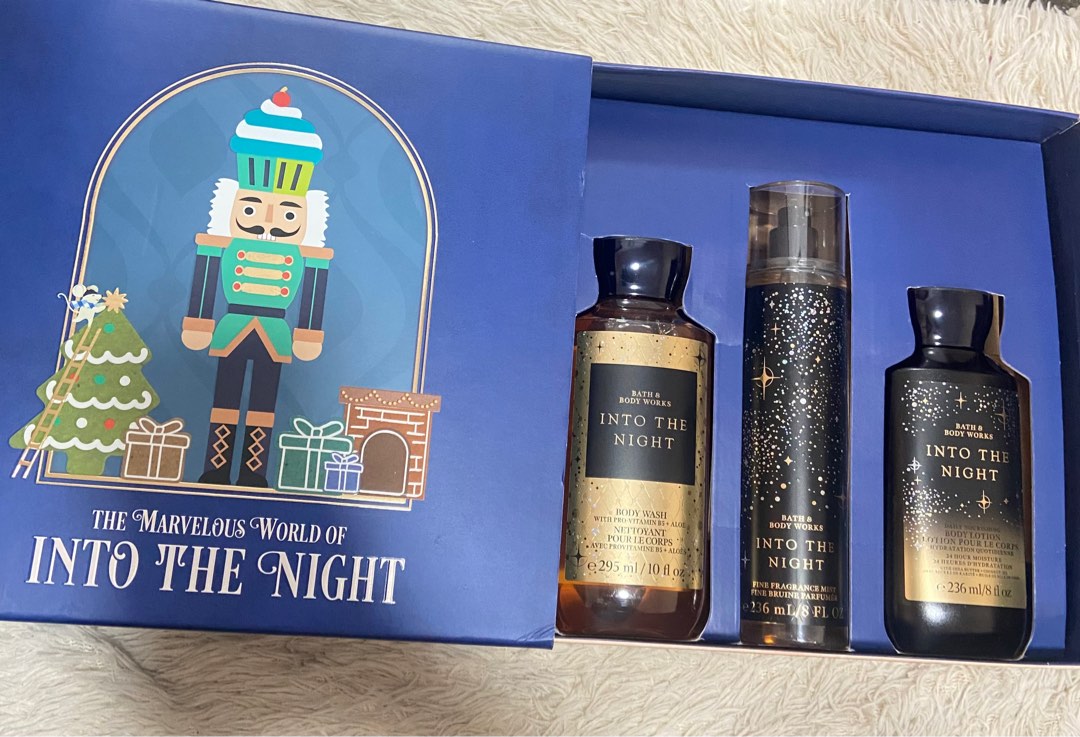 BATH & BODY WORKS INTO THE NIGHT SET IN BOX NEW PACKAGING FULL SIZE ...