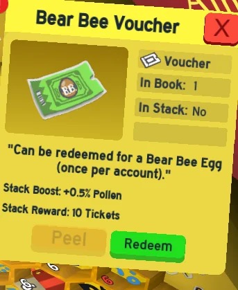 Bee Swarm Simulator - BSS Vouchers, Cub Skins - Bear Bee Voucher/Cub ...