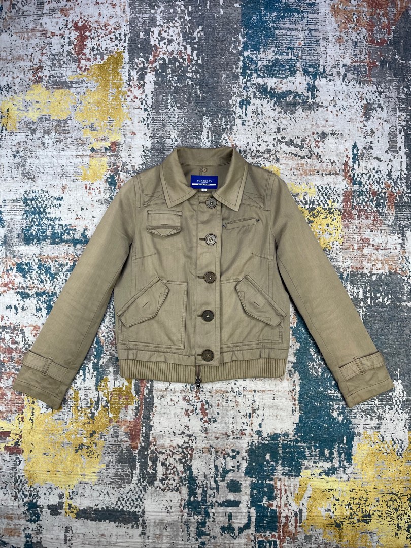 Burberry London Blue Label Herringbone Military Jacket, Women's Fashion ...