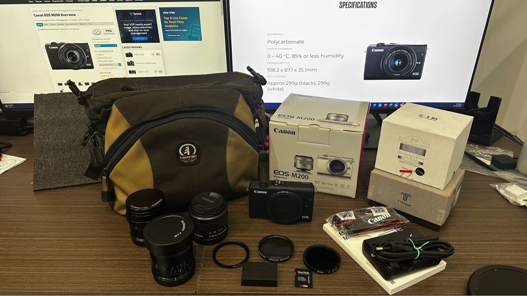 Canon EOS M200 set, Photography, Cameras on Carousell