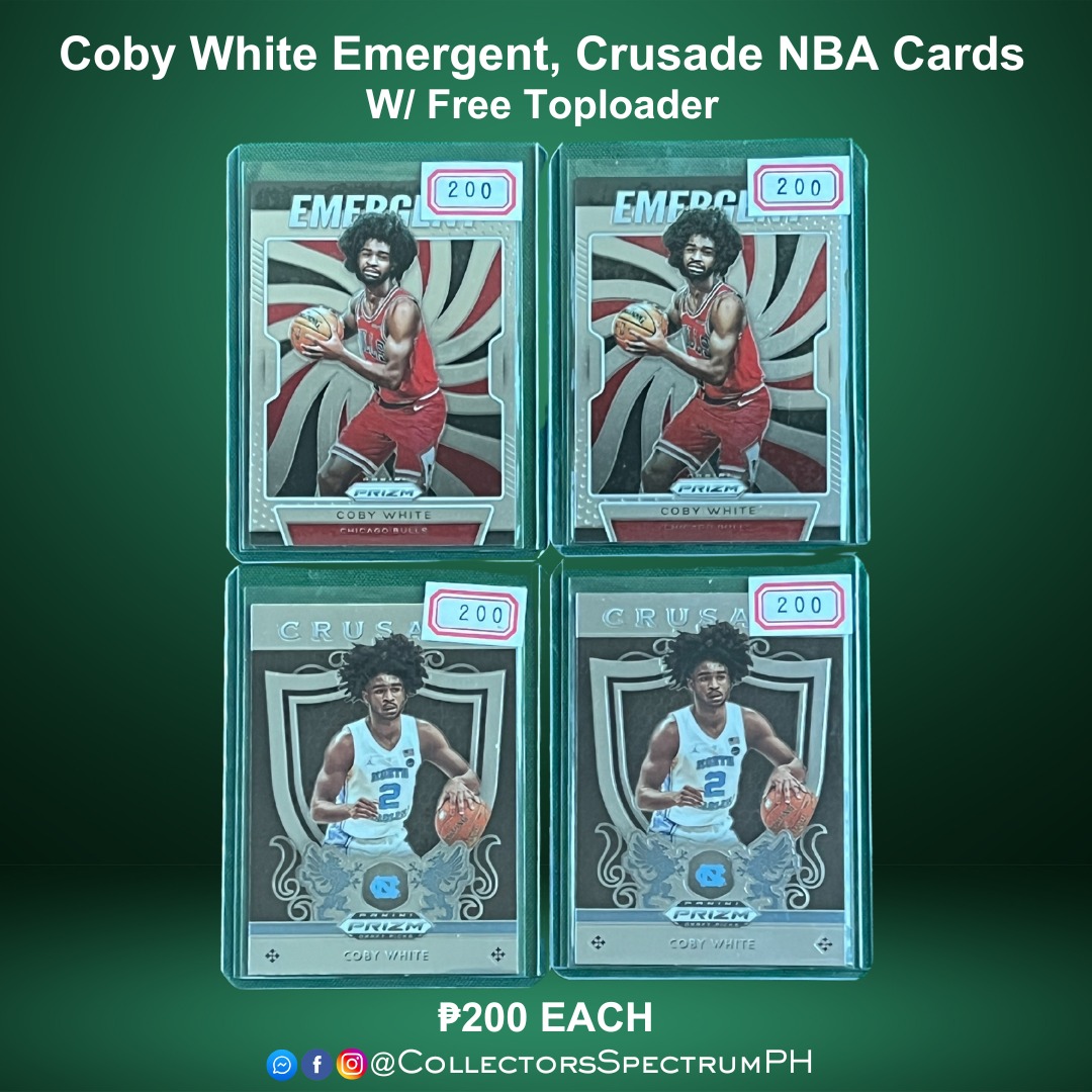 Coby White Emergent, Crusade NBA Cards W/ Free Toploader, Hobbies ...