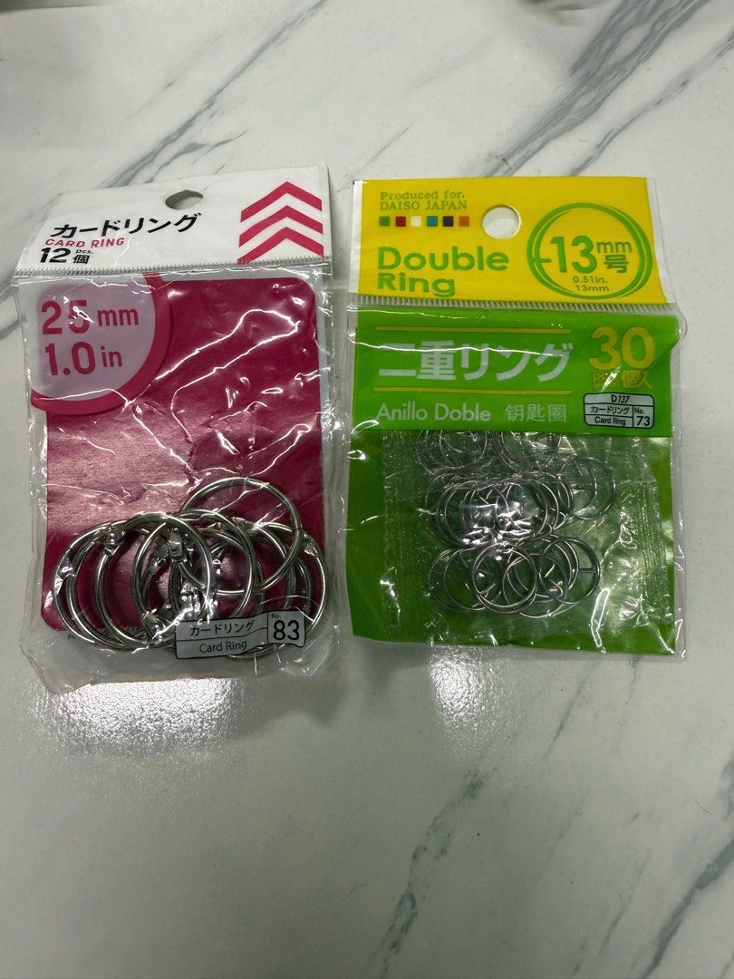 Daiso card ring, Daiso double ring, Hobbies & Toys, Stationery & Craft ...