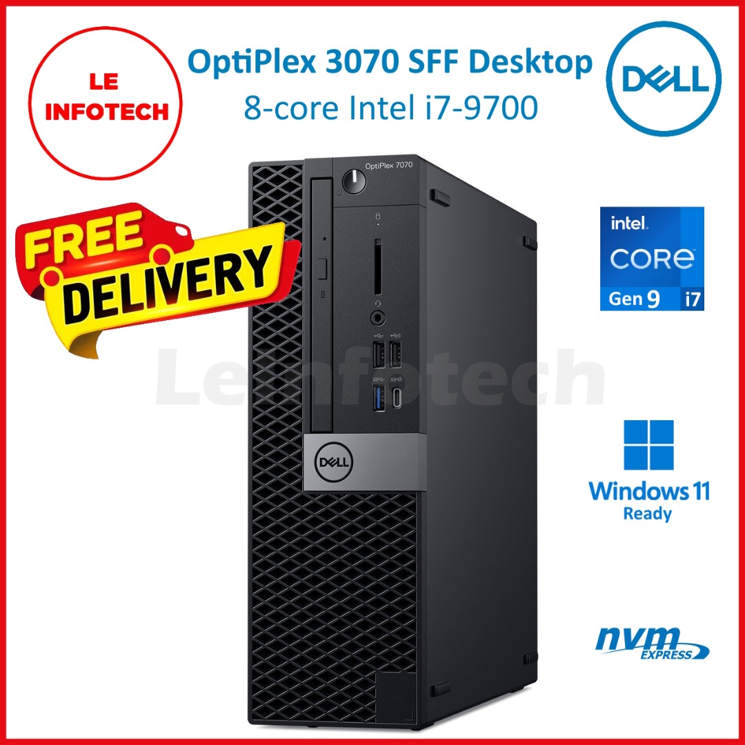 Dell OptiPlex 3070 SFF Desktop 8-Core Intel i7/i5 Gen9 up to RAM 64GB ...