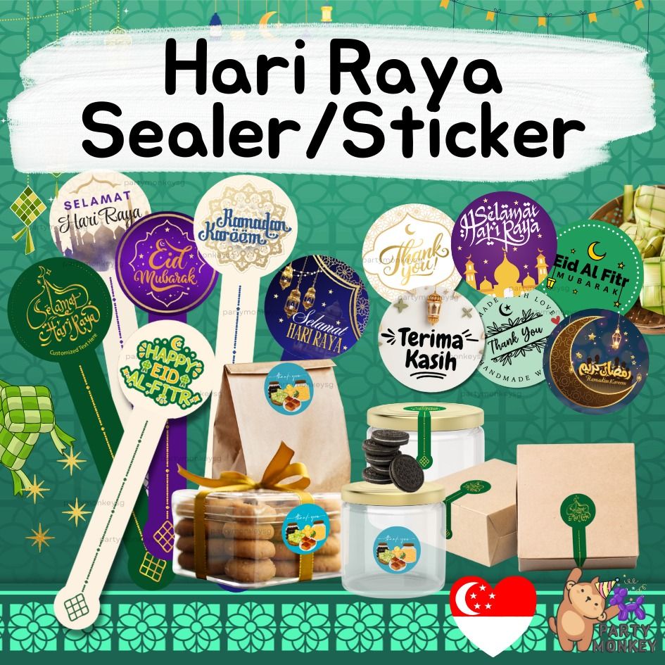 Hari Raya Eid Mubarak Ramadan Sticker Printing Personalise Sealer ...