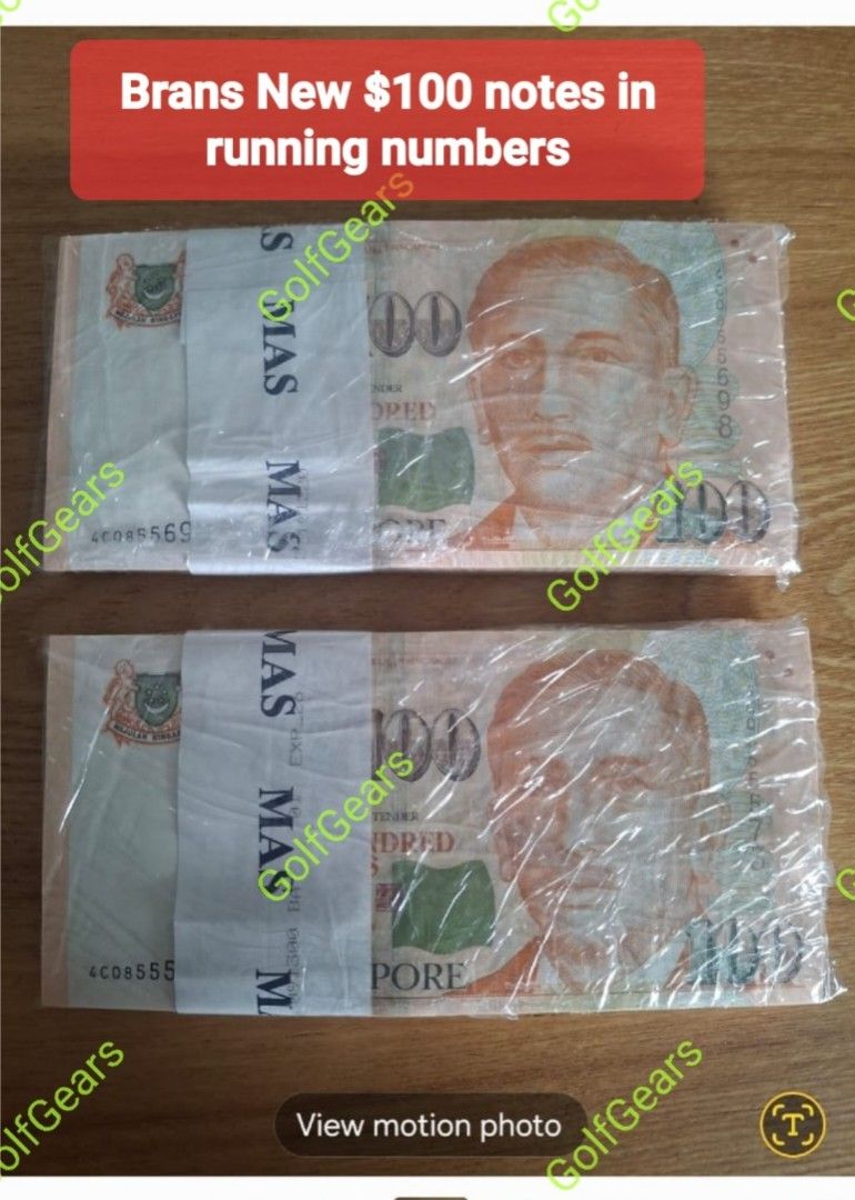 hari raya new notes, CNY Brand new $100 notes / bills in running ...