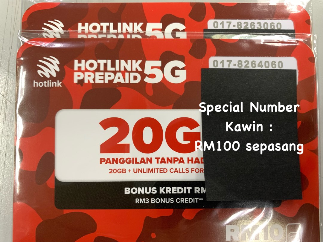 Hotlink Prepaid 5G Special Number Kawin, Mobile Phones & Gadgets ...